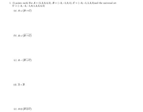solved 1 5 points each for a {1 2 3 4 5 b