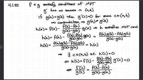 solved check that h t from the proof of cauchy s mean value theorem on p 284 satisfies the