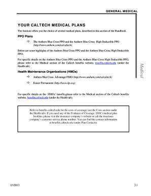 Fillable Online Hr Caltech Aetna Premier Caltech Plan Form Fax Email
