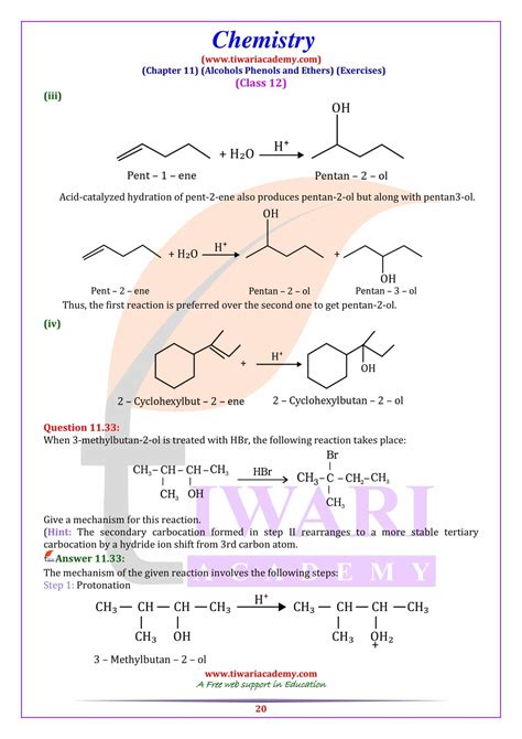 NCERT Solutions For Class 12 Chemistry Chapter 11 Alcohol Phenol Ether