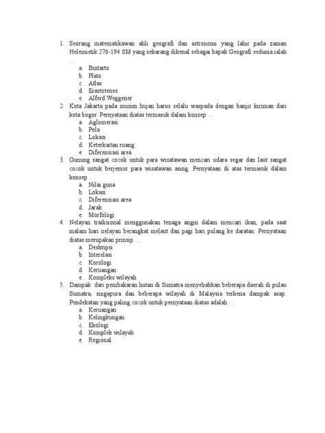 PDF Contoh 5 Soal Geografi DOKUMEN TIPS