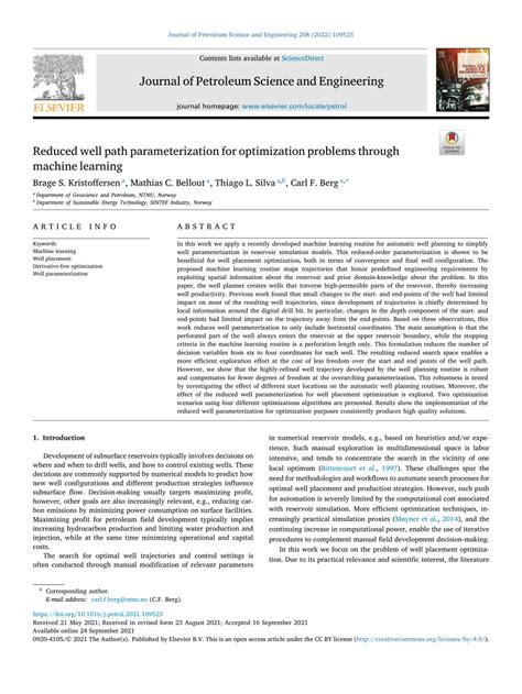 pdf reduced well path parameterization for optimization problems through machine learning