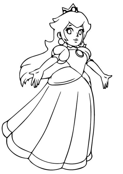 Princesa Peach Sencilla Para Colorear Imprimir E Dibujar ColoringLib