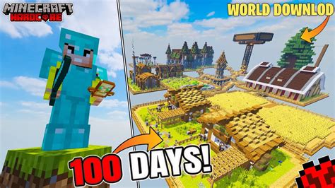 I Survived 100 Days In ONE BLOCK SKYBLOCK In Minecraft Hardcore