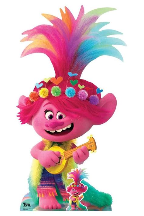 Princess Poppy With Ukulele Official Trolls World Tour Cardboard Cutout Princess Poppy Poppy