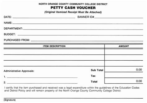 Template For Petty Cash Voucher