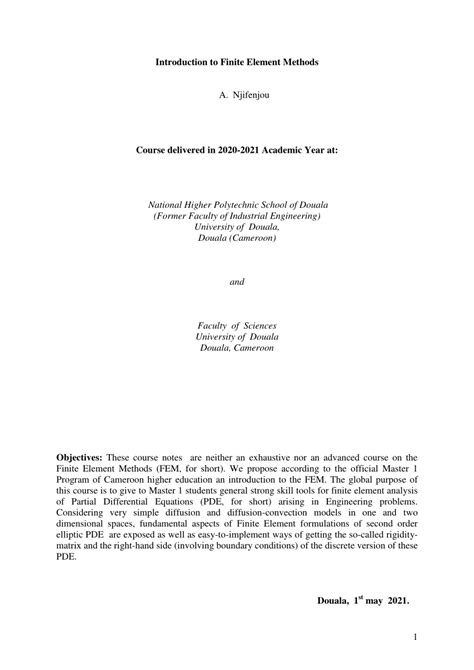 pdf introduction to finite element methods