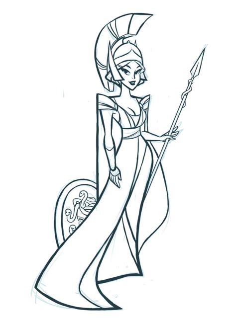 Originales Dibujos De Atenea Para Colorear Facil