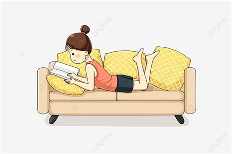 趴在沙發上看書的女孩 女孩 女生 讀書PNG去背圖片素材免費下載免摳圖設計圖案下載 Pngtree