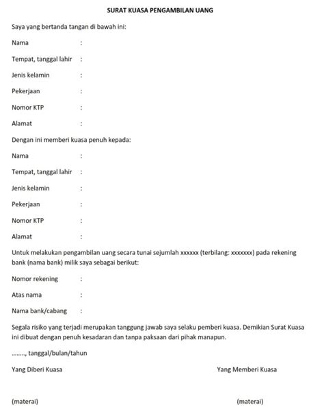 20 Contoh Surat Kuasa Dan Cara Membuatnya Lengkap LokerPintar Id
