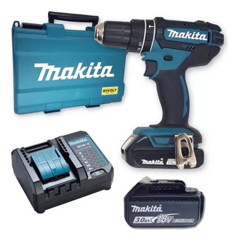 Parafusadeira Furadeira Impacto Dhp482 18v 2 Baterias Makita