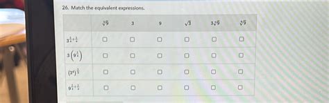 solved 26 match the equivalent expressions [algebra]