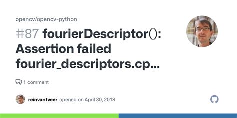FourierDescriptor Assertion Failed Fourier Descriptors Cpp Line 214
