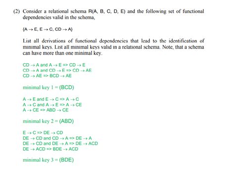 solved 1 consider a relational schema r a b c d e and the