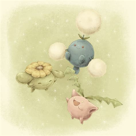 Hoppip Jumpluff And Skiploom Pokemon Drawn By A26g8 Danbooru