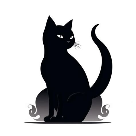 Un Primer Plano De Un Gato Negro Sentado Sobre Una Superficie Blanca Ai
