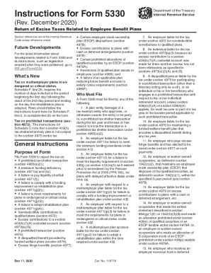 Fillable Online Instructions For Form 5330 Rev December 2020
