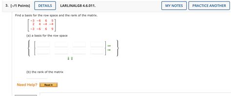 Solved Find A Basis For The Row Space And The Rank Of The Chegg