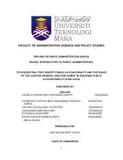 PAD102 ASSIGNMENT Docx FACULTY OF ADMINISTRATIVE SCIENCE AND POLICY