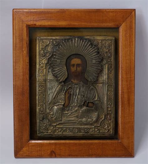 Icono Cristo Pantocrátor Oklad Kiot Madera Hoja Catawiki