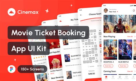 Cinemax Movie Ticket Booking App UI Kit Figma
