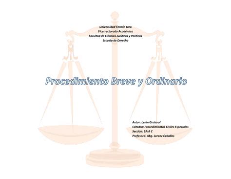 Cuadro Comparativo Del Procedimiento Breve Y Ordinario PPT