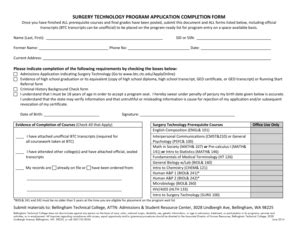 Fillable Online Btc Ctc Surgery Technology Program Application