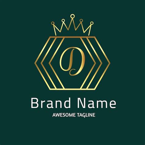 Goldene Luxus D Logo Design Vorlage Premium Vektor