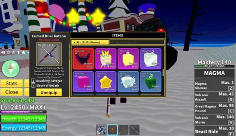 Blox Fruits Max Level Account Full Awakened Magma M
