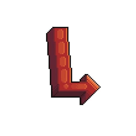 Flecha Roja En Estilo Pixel Art Vector Premium
