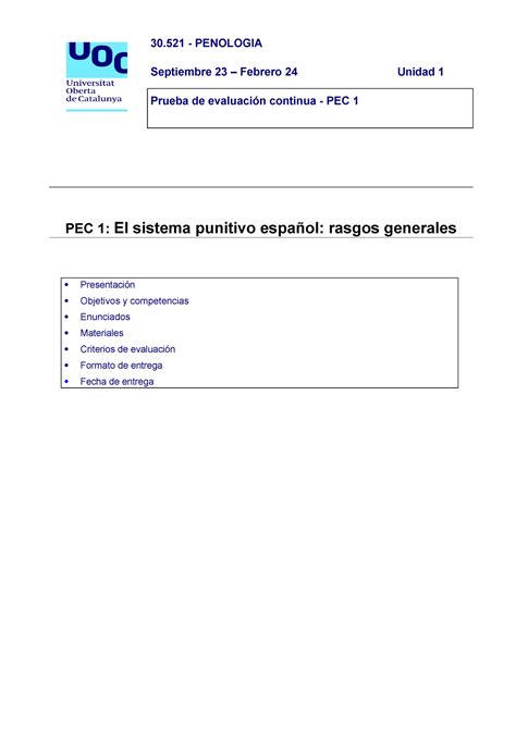 PEC 1 2023 solución 30 PENOLOGIA Septiembre 23 Febrero 24 Unidad