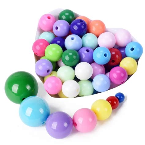 Perles Rondes En Acrylique Opaque Pour La Fabrication De Bijoux Vente