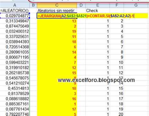 Números aleatorios en Excel sin repetir Generación de datos únicos y