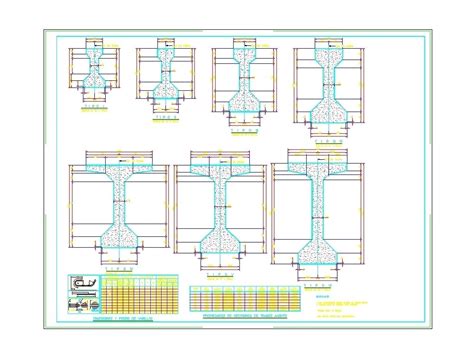 Sections Of Aashto Type Girders For Bridges In AutoCAD CAD Library