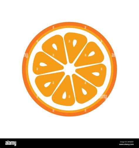 Orange Fruit Slice Closeup Icon Round Piece Of Orange Logo Design