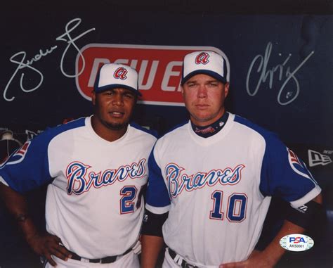 Chipper Jones Andruw Jones Signed Braves 8x10 Photo PSA Pristine