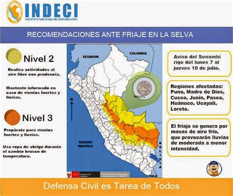 PCM INDECI recomienda medidas de preparación y protección ante cuarto