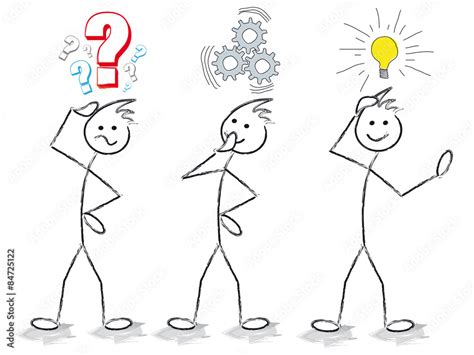 Vecteur Stock personnages réflexion solution Adobe Stock