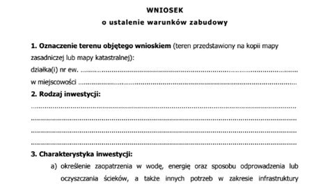 Wz R Wniosku O Wydanie Decyzji O Warunkach Zabudowy I Zagospodarowania