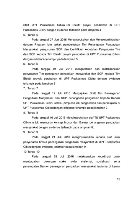Proyek Perubahan Diklat Pim IV Penanganan Pengaduan Masyarakat UPT
