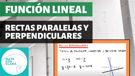 Funci N Lineal Rectas Paralelas Y Perpendiculares Mate Con Clara