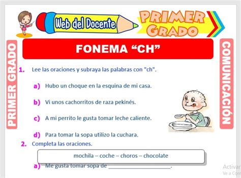 Fonema Ch Para Primer Grado De Primaria Web Del Docente