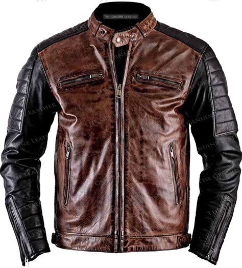 Men S Cafe Racer Vintage Leather Jacket The Genuine Leather