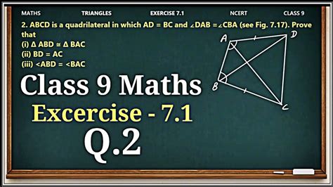 Class 9 Maths Ex 7 1 Q 2 Triangles NCERT CBSE YouTube