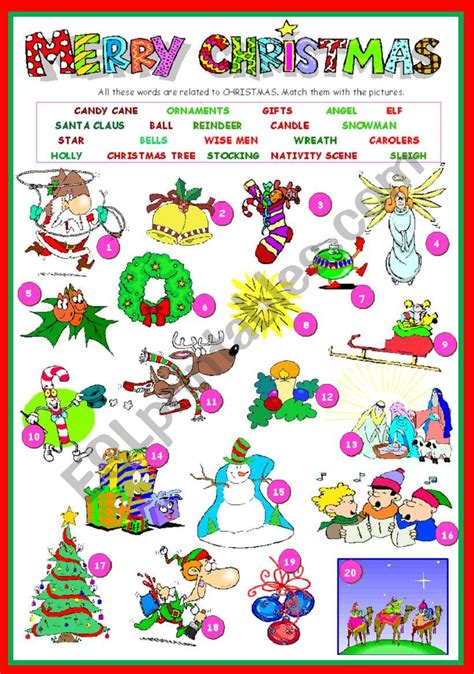 Merry Christmas Esl Worksheet By Teresaraiva