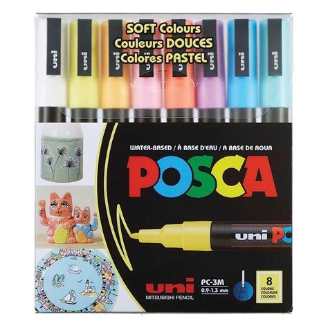 Posca Fine Point Soft Colors Paint Marker 8 Color Set