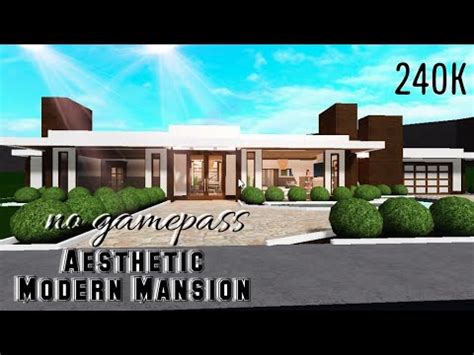 No Gamepass Aesthetic Modern Mansion 240k Bloxburg Speedbuild Snow