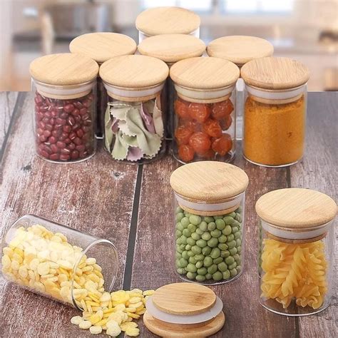 Kit 6 Pote Tampa Bambu Vidro Hermético 300ml Condimentos Shopee Brasil