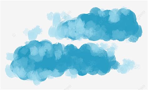 Pintado A Mano Azul Acuarela Textura Nubes PNG Dibujos Nubes De
