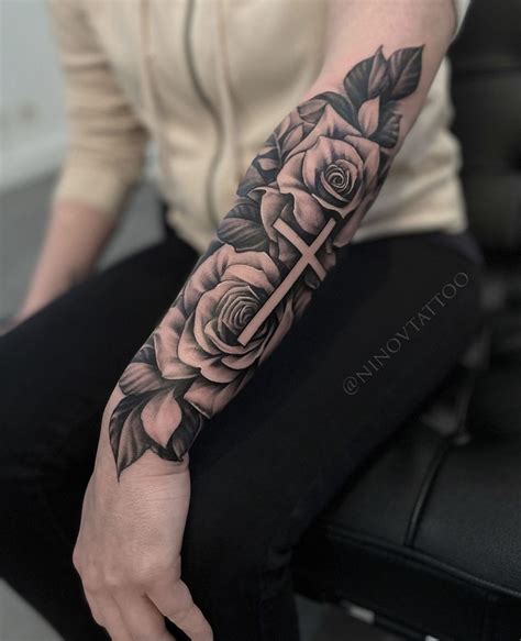 The White Cross In The Roses Another View Of This One Ninovtattoo